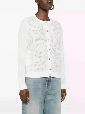Versace Baroque-pattern Lace Cardigan