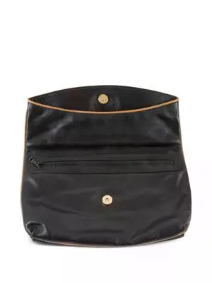 Celine 1990s Triomphe Leather Clutch