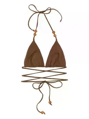 Magda Butrym Bead-detail Bikini Top - Brown