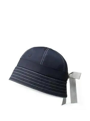 MAISON MICHEL Trey Striped-design Beret - Blue