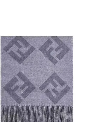 Fendi Macro Motif Fringed Scarf