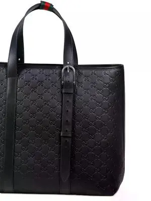 Gucci Embossed Buckle Tote