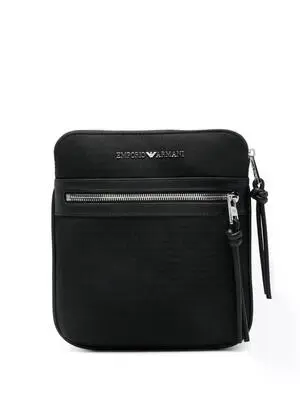 Emporio Armani Logo-lettering Messenger Bag - Black