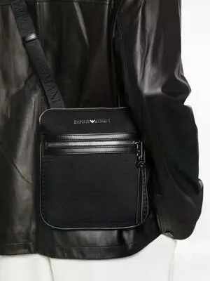 Emporio Armani Logo-lettering Messenger Bag - Black