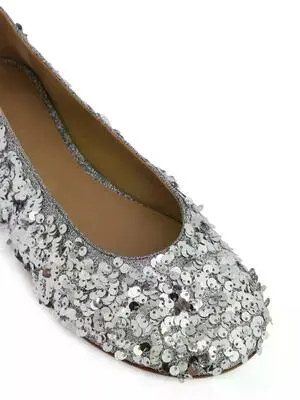 Rabanne Sequin-embellished Ballet Flats - Silver