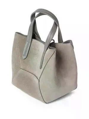 Brunello Cucinelli Mini Embossed-logo Tote Bag - Grey