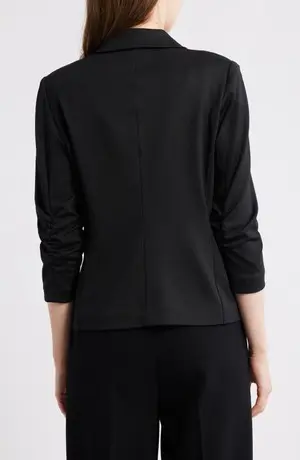 Anne Klein Scrunch Sleeve Ponte Knit Blazer