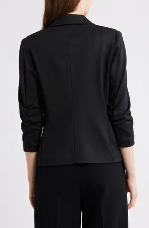 Anne Klein Scrunch Sleeve Ponte Knit Blazer