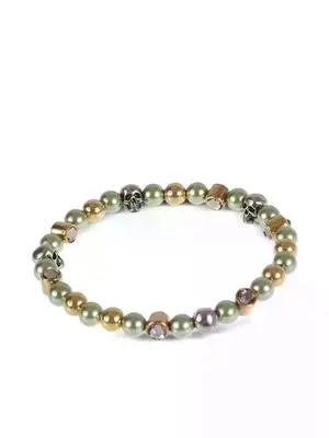 Alexander McQueen Skull Beaded Bracelet - Green