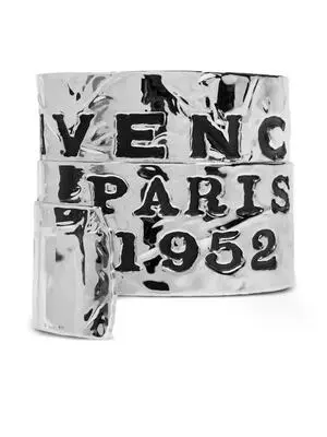 Givenchy Engraved Cuff Bracelet - Silver