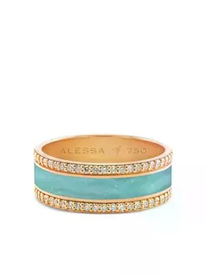 ALESSA JEWELRY Diamond Border Ring - Gold