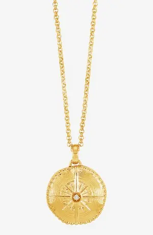 DOWER & HALL True North Diamond Locket - Yellow Gold Vermeil