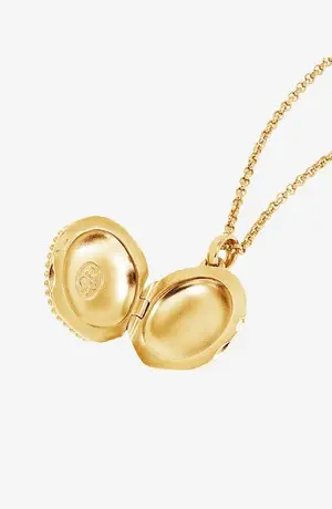 DOWER & HALL True North Diamond Locket - Yellow Gold Vermeil
