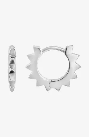 DOWER & HALL Star Huggie Hoop Earrings - Sterling Silver