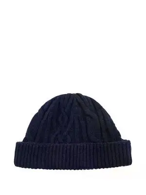 John Smedley Emerya Cable-knit Beanie - Blue