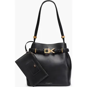 Donna Karan New York Gingham Bucket Bag - Black/gold