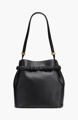 Donna Karan New York Gingham Bucket Bag - Black/gold