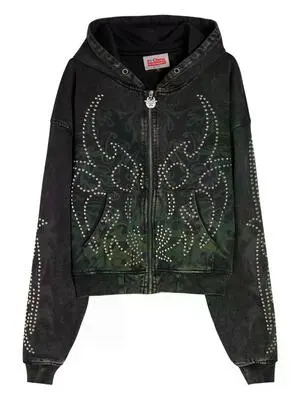 CHEW FOREVER Studded Zip-up Hoodie