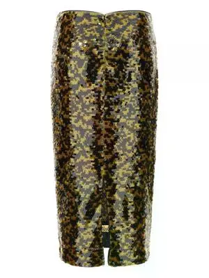 Staud Ciara Sequined Midi Skirt - Brown
