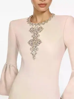 Jenny Packham Margoni Front-embellished Midi Dress