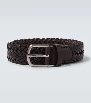 Giorgio Armani Braided Leather Belt - Brown
