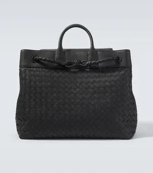 Bottega Veneta Intrecciato Leather Duffle Bag - Black