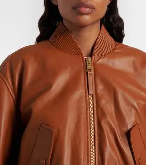 Givenchy Cropped Leather Bomber Jacket