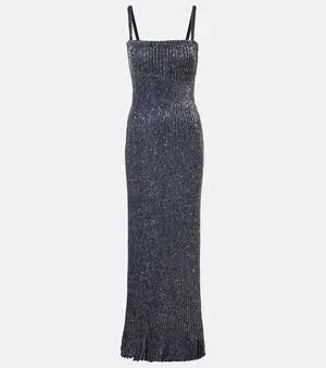 Alaïa Sequined Gown - Metallic