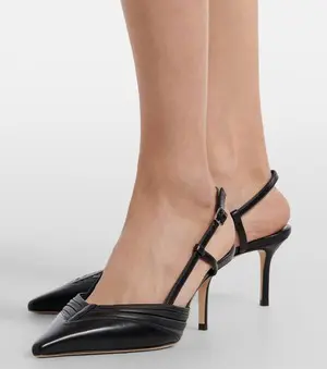 JIMMY CHOO Afia 65 Leather Slingback Pumps