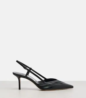 JIMMY CHOO Afia 65 Leather Slingback Pumps