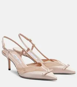 JIMMY CHOO Afia 65 Satin Slingback Pumps - Pink