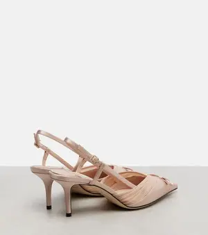 JIMMY CHOO Afia 65 Satin Slingback Pumps - Pink
