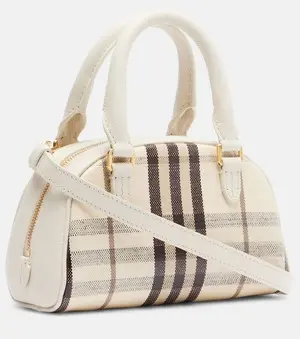 Burberry Small Canvas Top-handle Bag