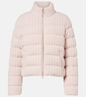 Moncler Wool And Cashmere Down Cardigan - Pink