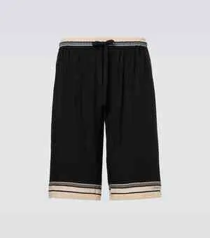 Dolce & Gabbana Striped Silk Bermuda Shorts