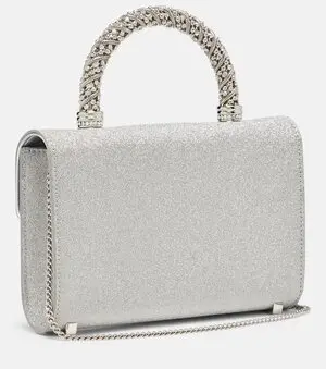 ROGER VIVIER Jewel Efflorescence Mini Glitter Tote - Silver