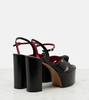 Valentino Garavani Crasher Leather Platform Sandals - Black