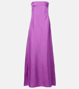 Christopher Esber Strapless Silk Satin Gown