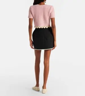 Magda Butrym Lace-trimmed Wool And Mohair Miniskirt - Black