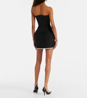 Magda Butrym Lace-trimmed Wool And Mohair Miniskirt - Black