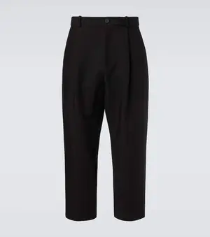 Studio Nicholson Tuck Cotton-blend Tapered Pants