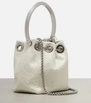 JIMMY CHOO Bon Bon Micro Lace Bucket Bag