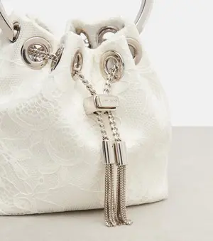 JIMMY CHOO Bon Bon Micro Lace Bucket Bag