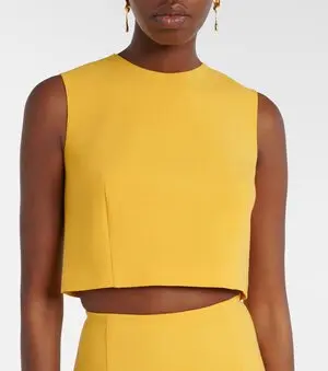 Carolina Herrera Wool-blend Crop Top - Yellow