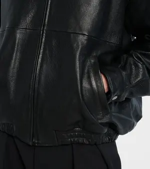 Nour Hammour Doran Oversized Leather Blouson Jacket