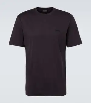 Zegna Logo Cotton Jersey T-shirt - Blue
