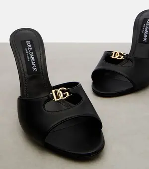 Dolce & Gabbana Dg Leather Mules - Black