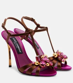 Dolce & Gabbana Keira 2.0 Embellished Satin Sandals - Multicoloured