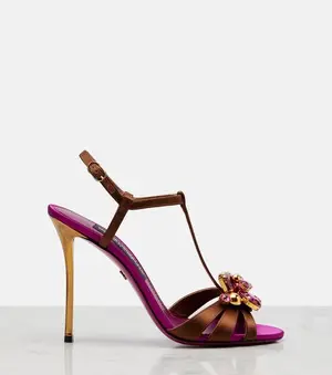 Dolce & Gabbana Keira 2.0 Embellished Satin Sandals - Multicoloured