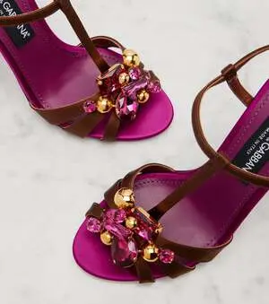 Dolce & Gabbana Keira 2.0 Embellished Satin Sandals - Multicoloured